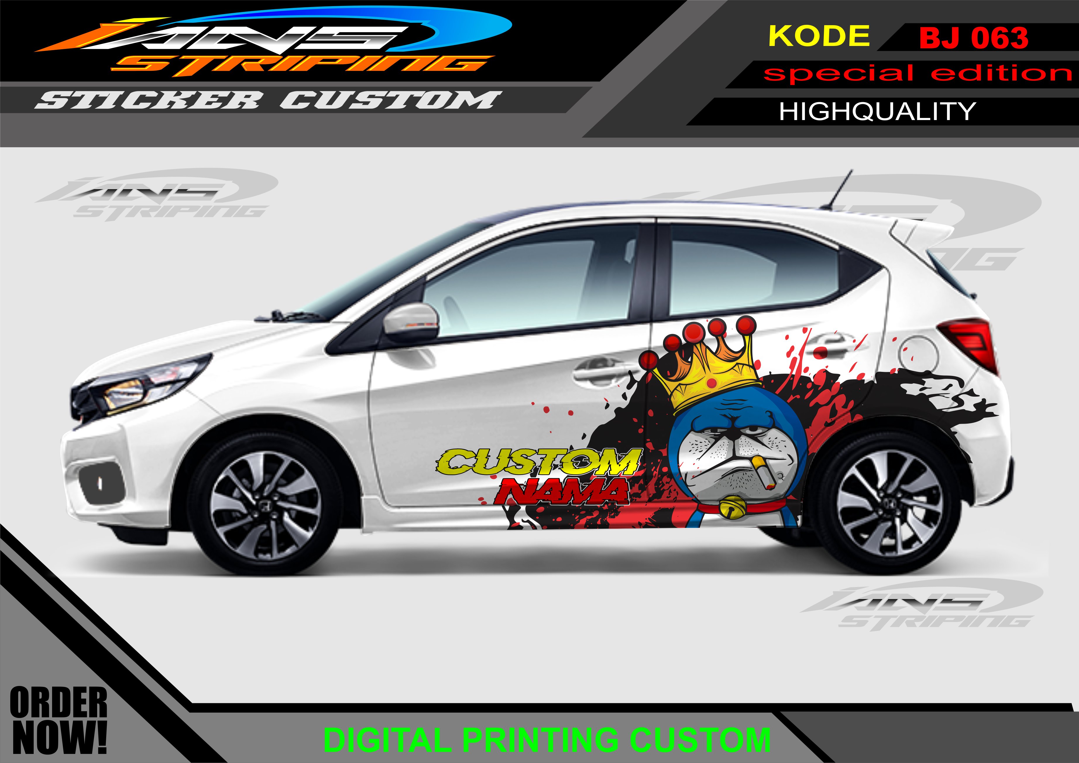 VARIASI MOBIL HONDA JAZZ / STIKER MOBIL BRIO AVANZA YARIS XENIA / DECAL ...