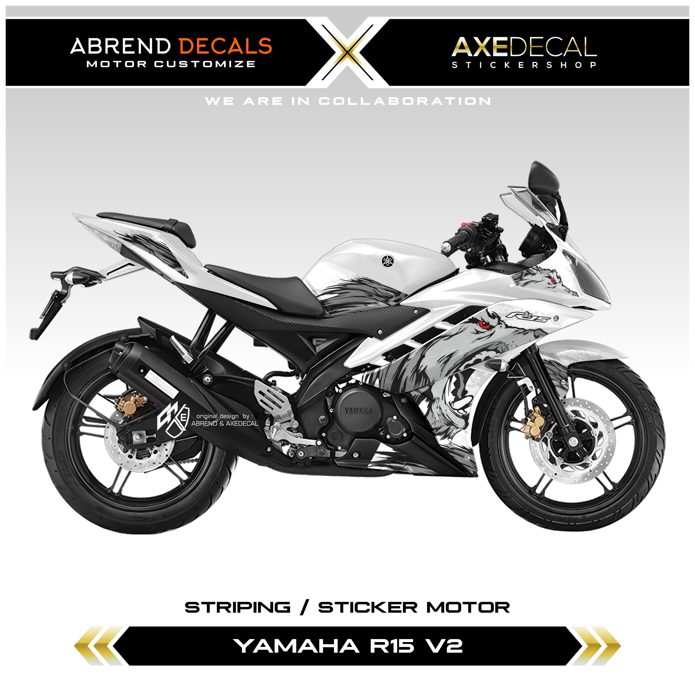 Striping Yamaha R15 V2 Livery Serigala / Wolf Stiker Motor R15 V2 ...