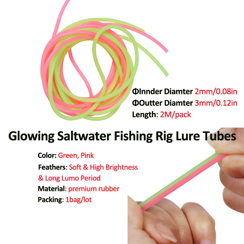 Wifreo 2m/bag Rubber Tube Fishing Luminous Silicone Tube Glowing ...