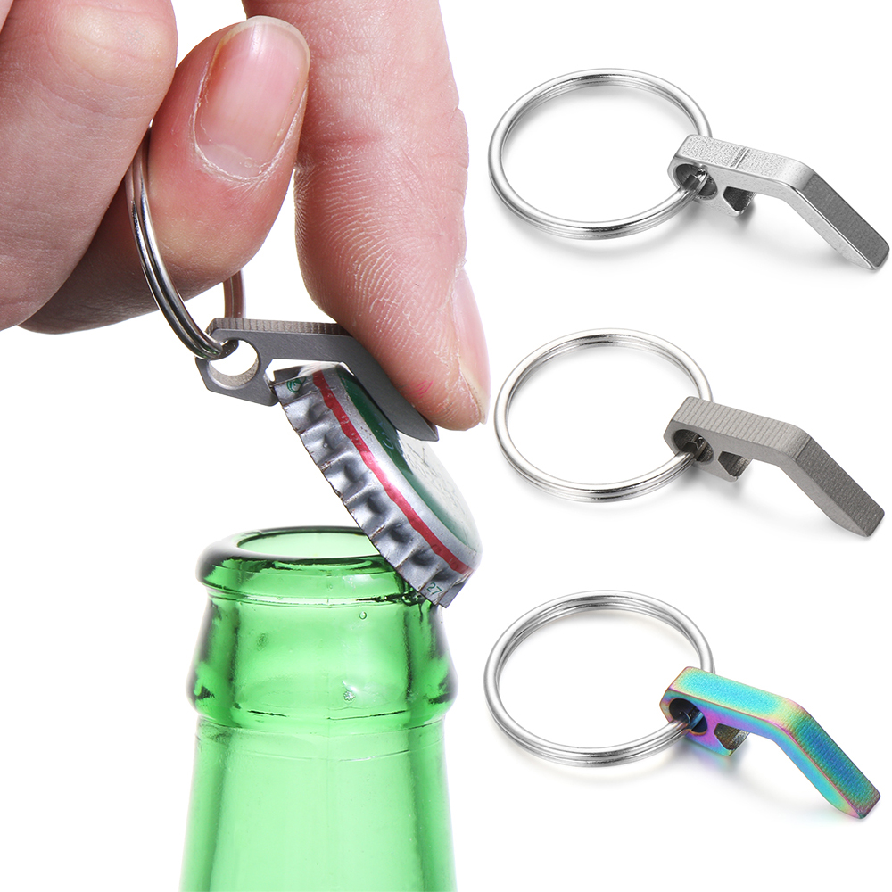 New 1pc Bottle Opener Mini Keychain Key Ring Small Tool Steel Keyring ...