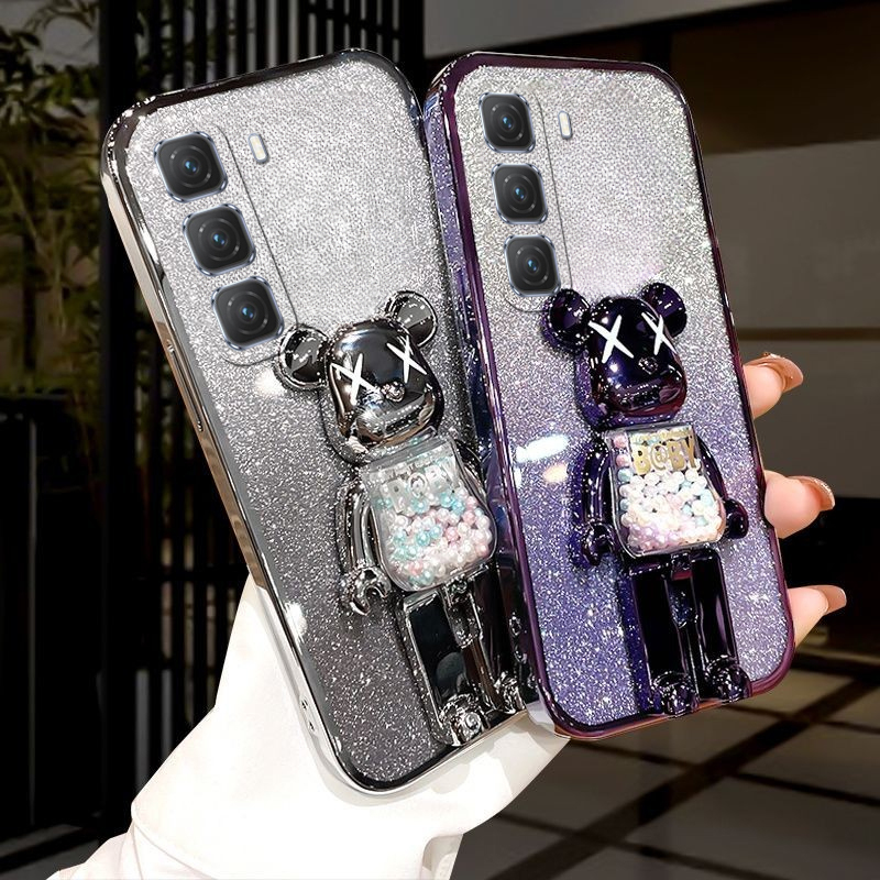 Phone cover infinix Hot 60i 60 Back case with Cartoon 3D Bear Stand ...