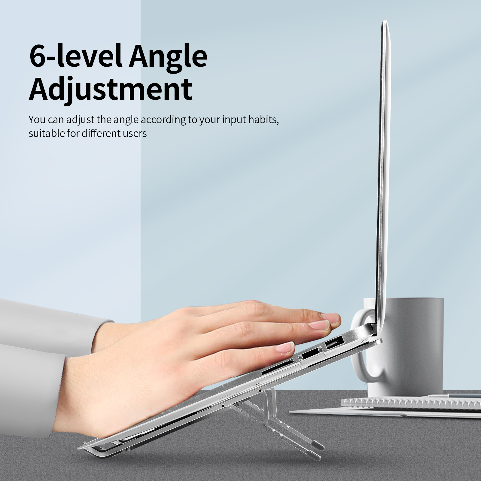 【Salt & Story】Lap Stand Non-Slip 6-Level Adjustable Portable Folding ...
