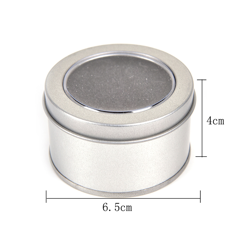 Silver Round Metal Jewelry Watch Box Display Case Watch Box Holder 6.5 ...