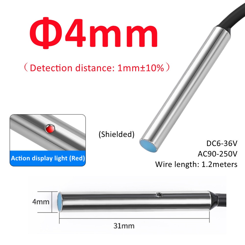 Blue Proximity Switch Inductive Proximity Sensor Detection Switch NPN ...