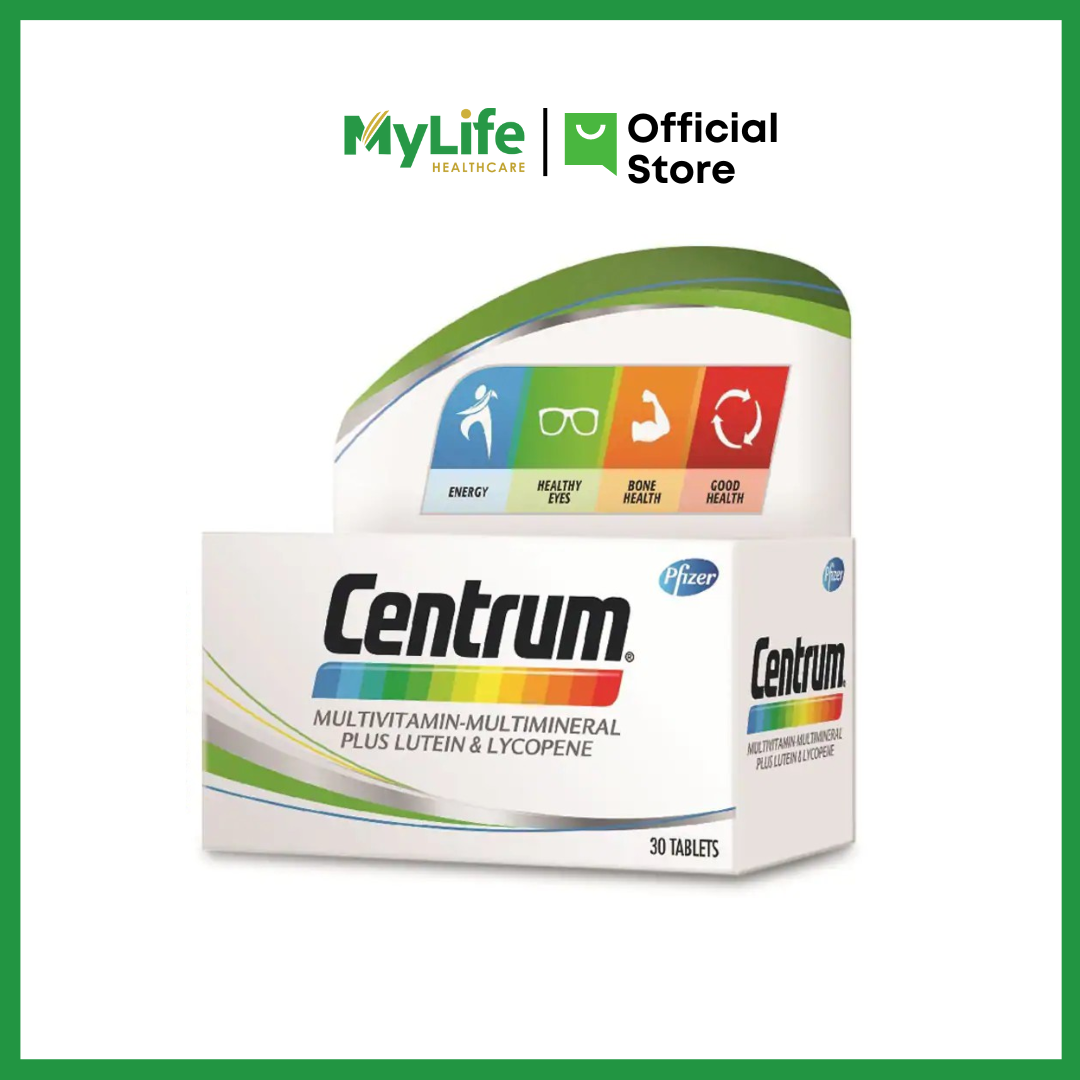 CENTRUM MULTIVITAMIN-MULTIMINERAL PLUS LUTEIN & LYCOPENE (30'S) | Lazada