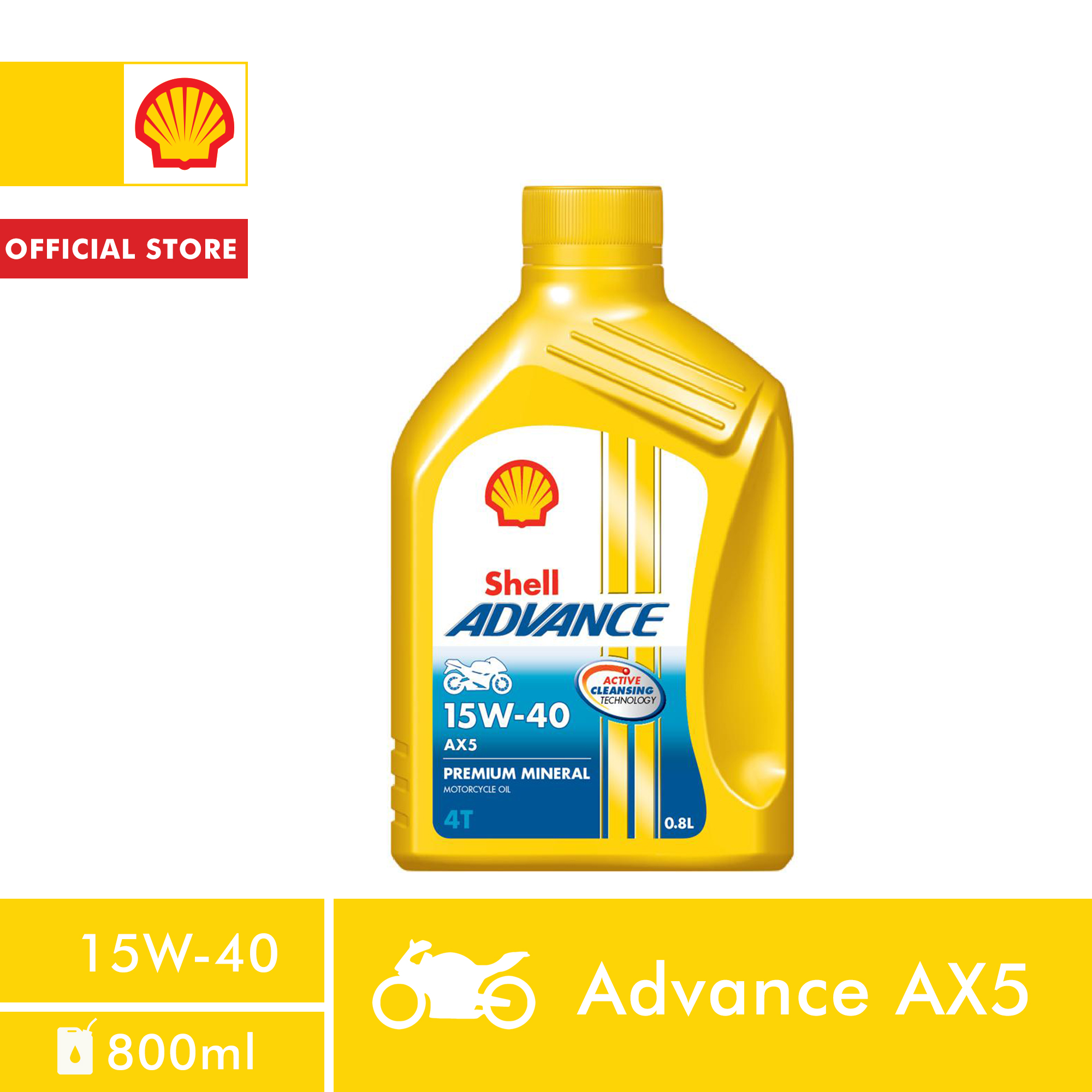 Shell Advance 4T AX5 15W-40 Motorcycle Engine Oil 800ml | Lazada PH