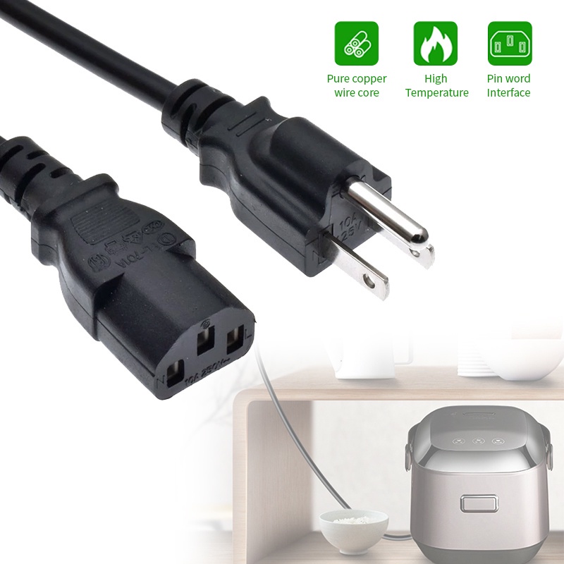 Power cord heavy duty ♗3 Pin Power Cords US Plug CPU Power Extension ...