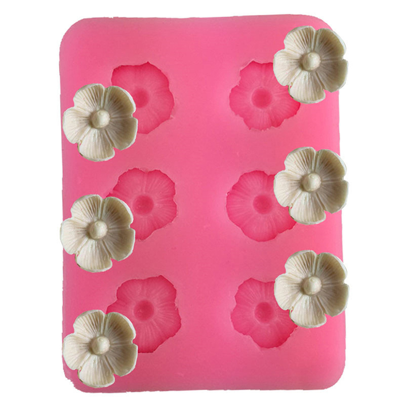 1Pc Six-Hole Small Flower Daisy Blossom Silicone Mold DIY Chocolate ...