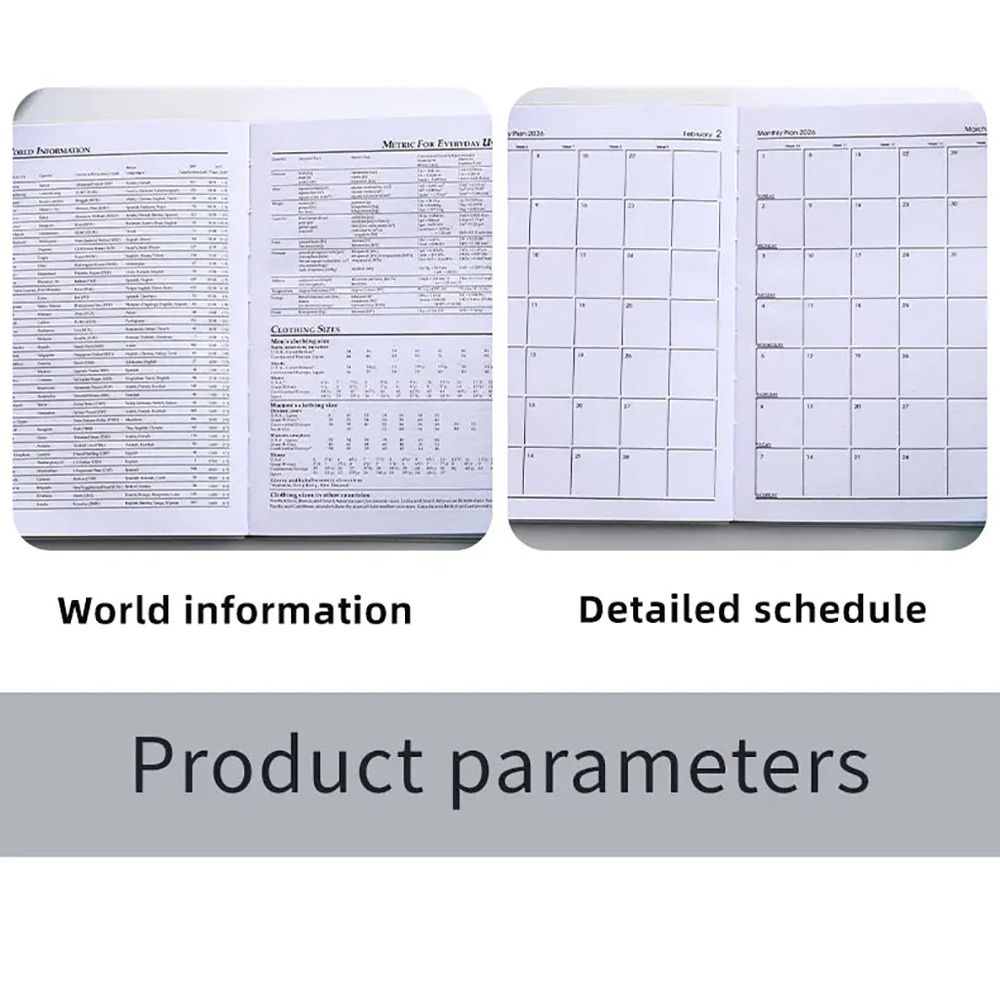 2Pcs Journal 2026 A7 Planner Book 64 Sheets 128 Page Mini Portable ...