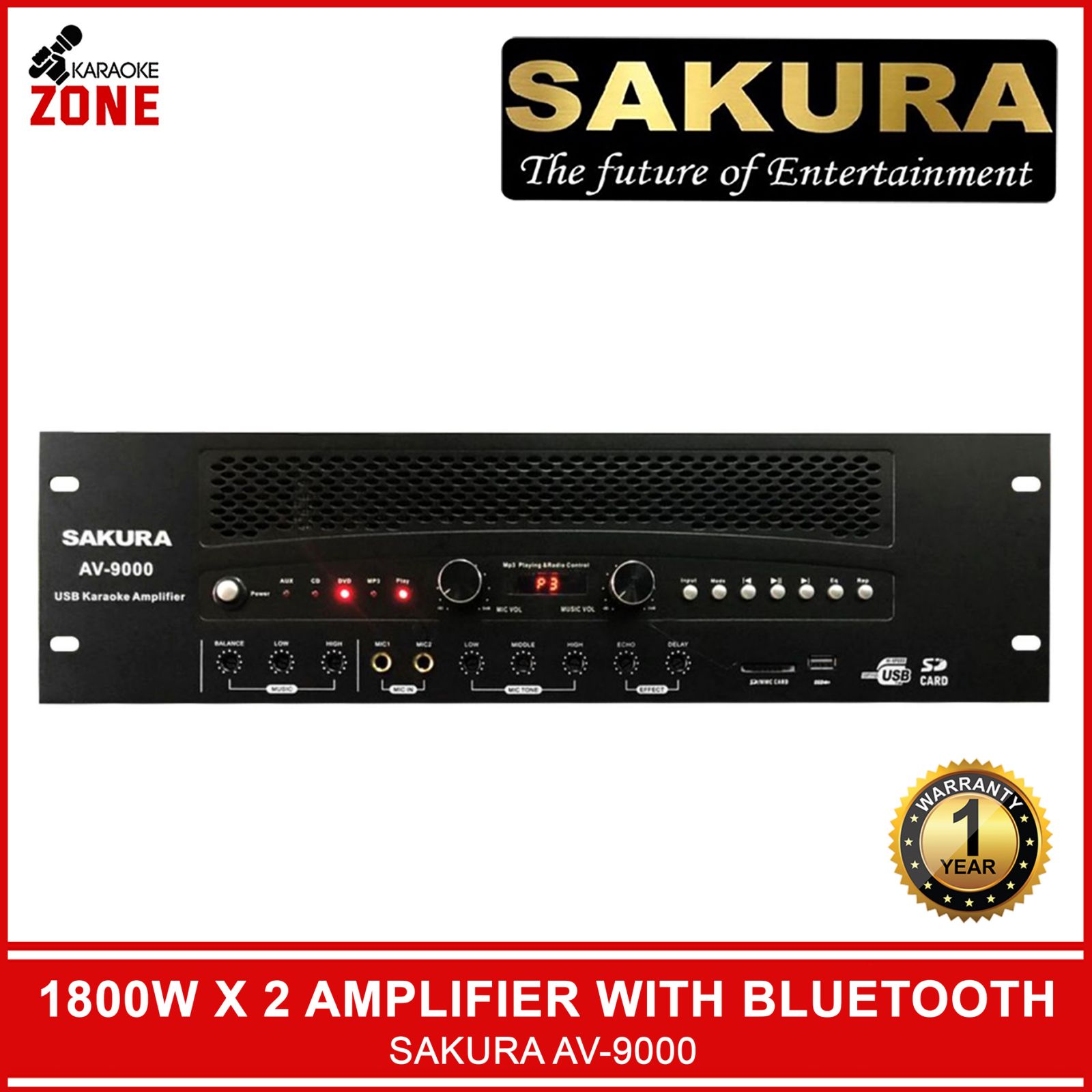 Sakura AV 9000 / Sakura AV9000 Original / Sakura Amplifier 1800W x2W with Bluetooth | Lazada PH