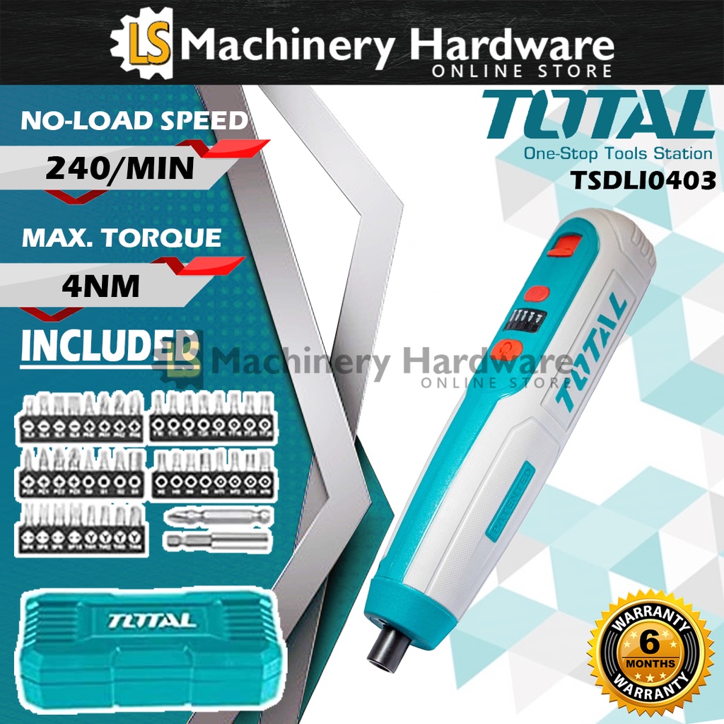 Total Li-Ion Cordless Screwdriver (4V) TSDLI0403 - 6 Months Warranty | Lazada