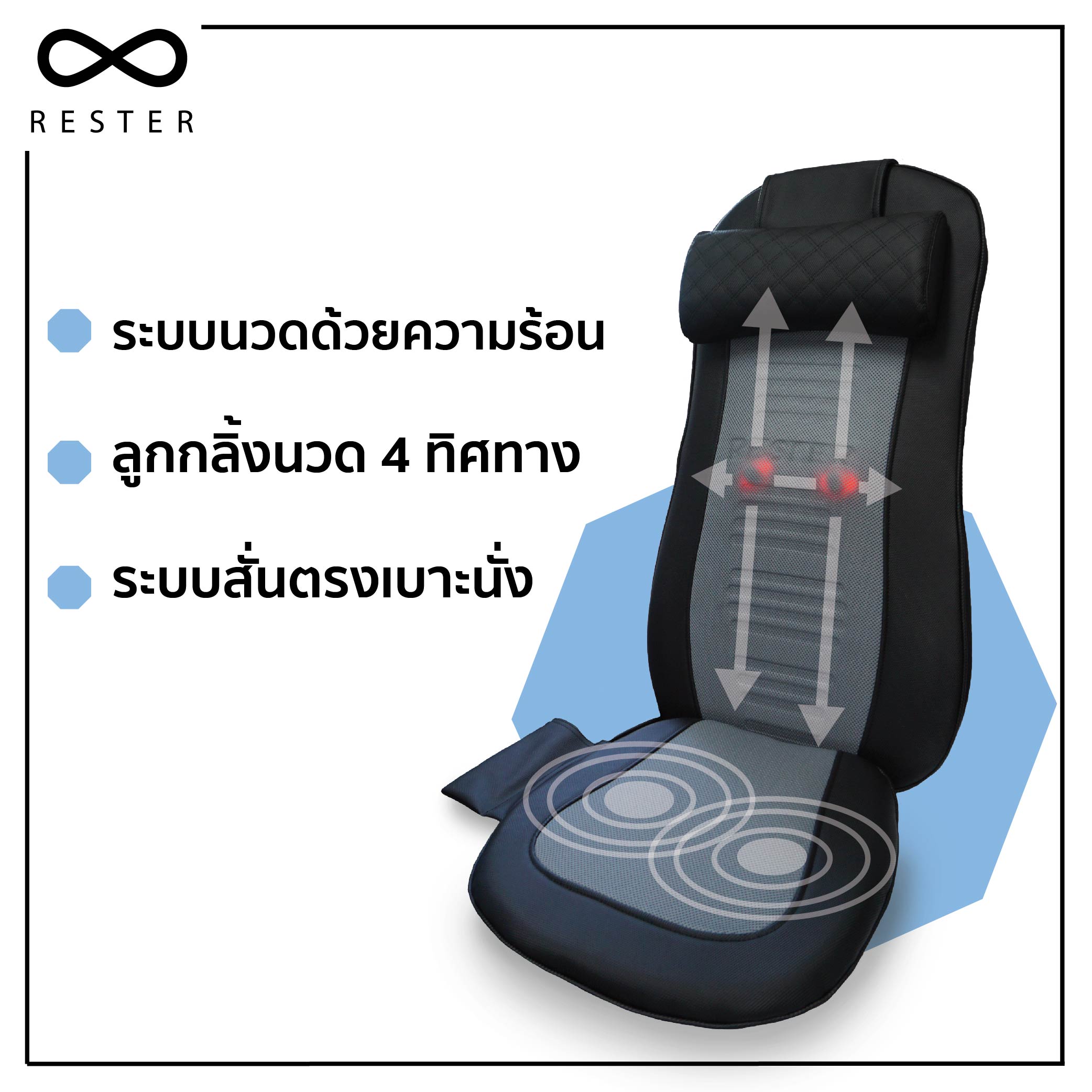 RESTER Mid Year Sale เบาะนวดสั่นสะเทือน iCARR แถมฟรี ครื่องฟอกอากาศแบบ ...