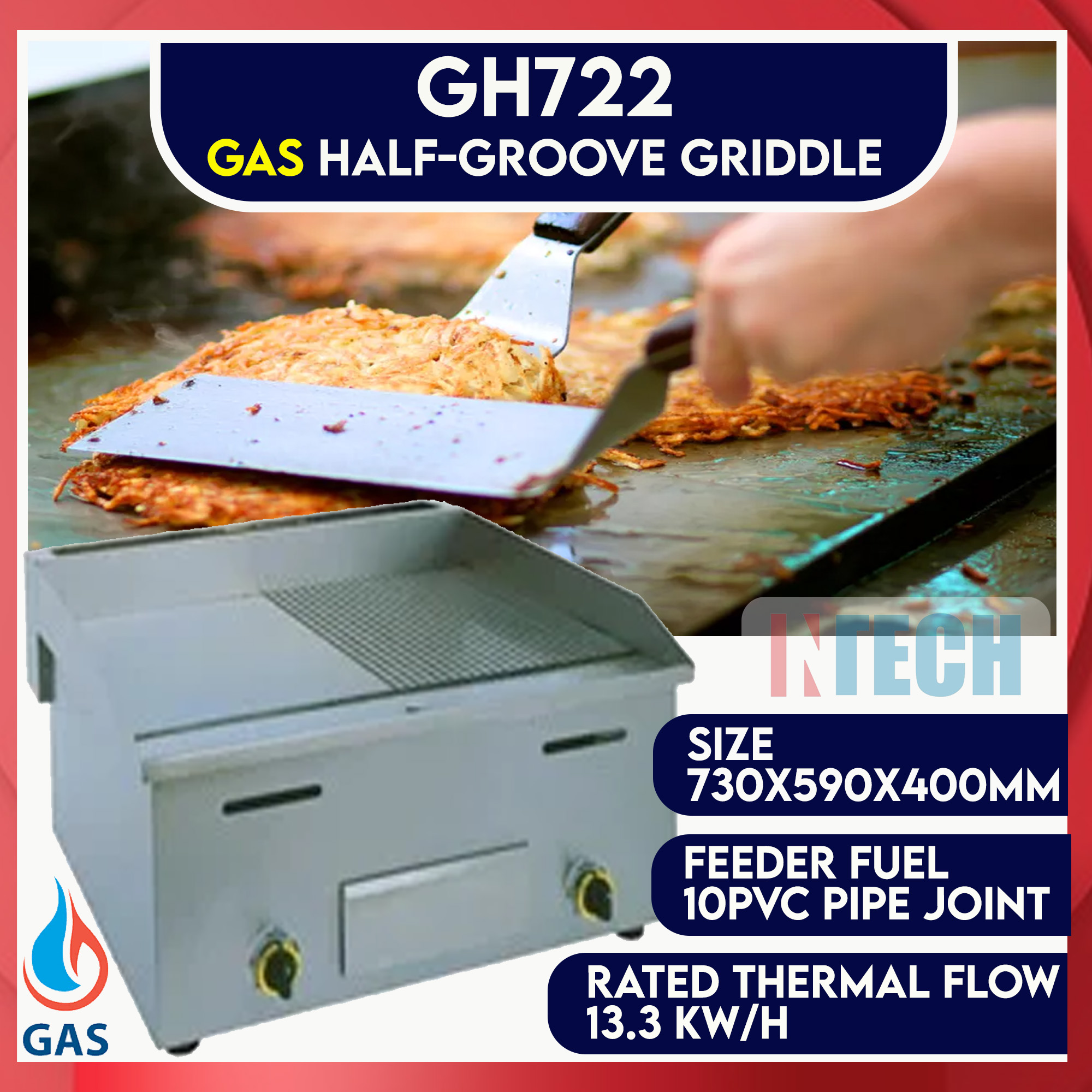 GOLDEN BULL GH-722 / GH722 GAS TOP COUNTER GRIDDLE | Lazada