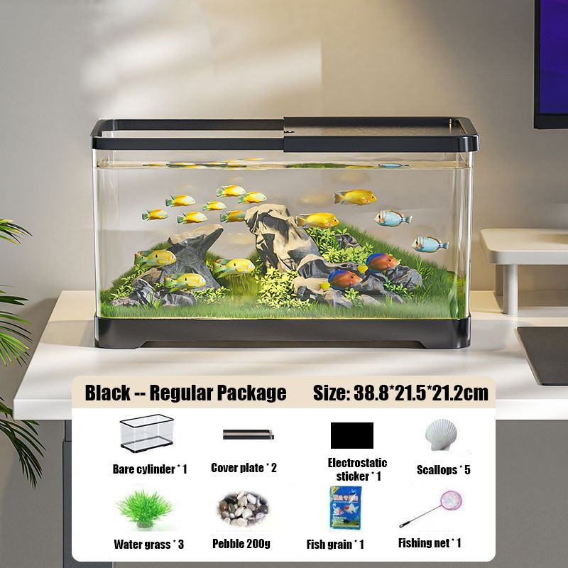 Fish Tank Ecological Tank Aquarium Built in Filter/Pump Desktop ...