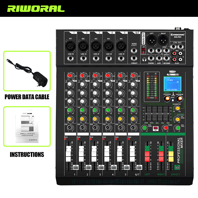 Audio Mixer 6 8 Channel For Sound System Stereo Equalizer With 5 Band ...