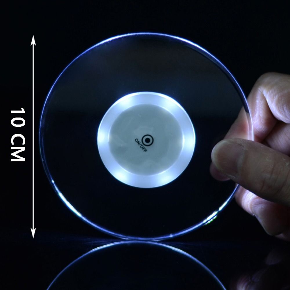 High Quality Acrylic LED Luminous Coaster 10CM White Multicolor ...