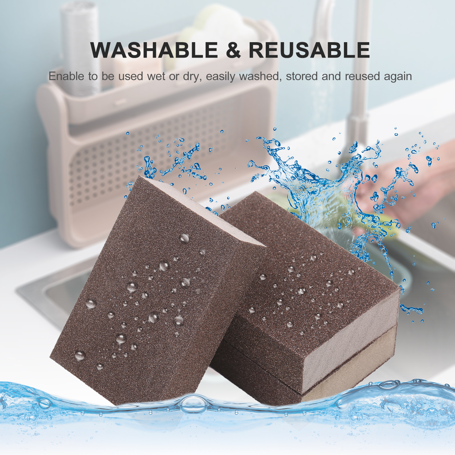 Sanding Sponges 6-Piece Reusable Washable Sanding Blocks Set 60/120/240 ...