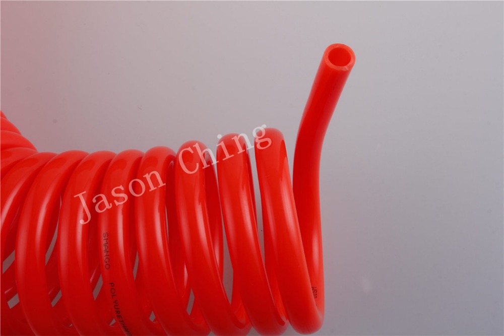 10mm Od 6 Meters Long Pu Pneumatic Recoil Air Tubing Coil Spring Hose ...