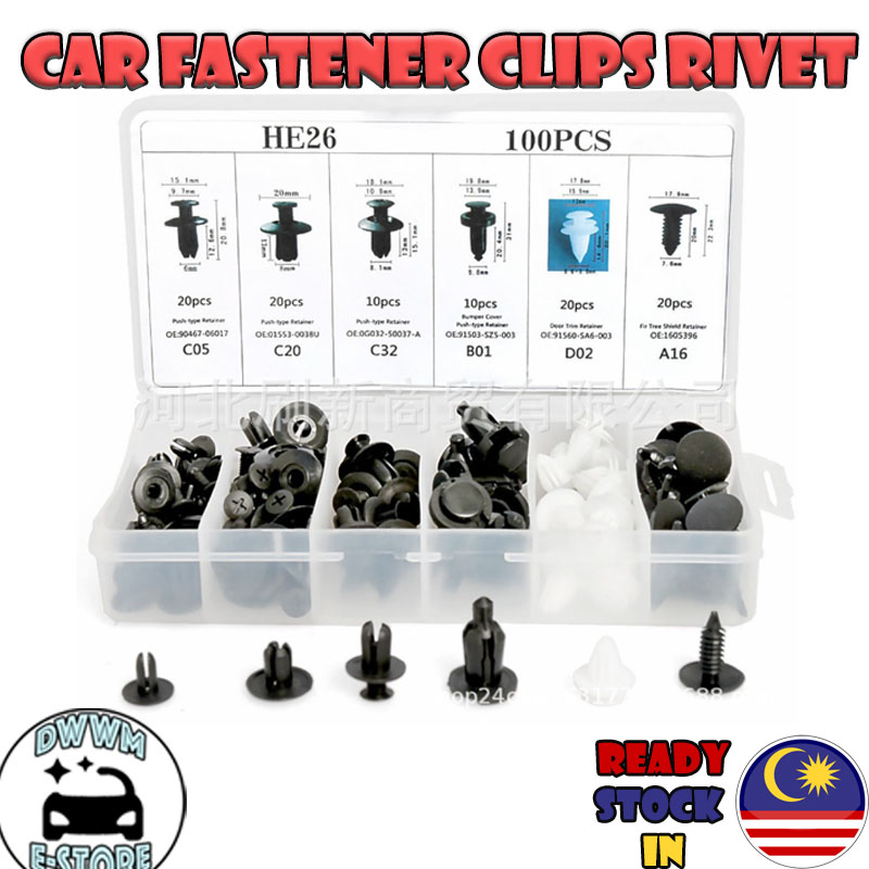 Vehicle Car Mixed Auto Fastener Bumper Clips Retainer Fastener Rivet ...