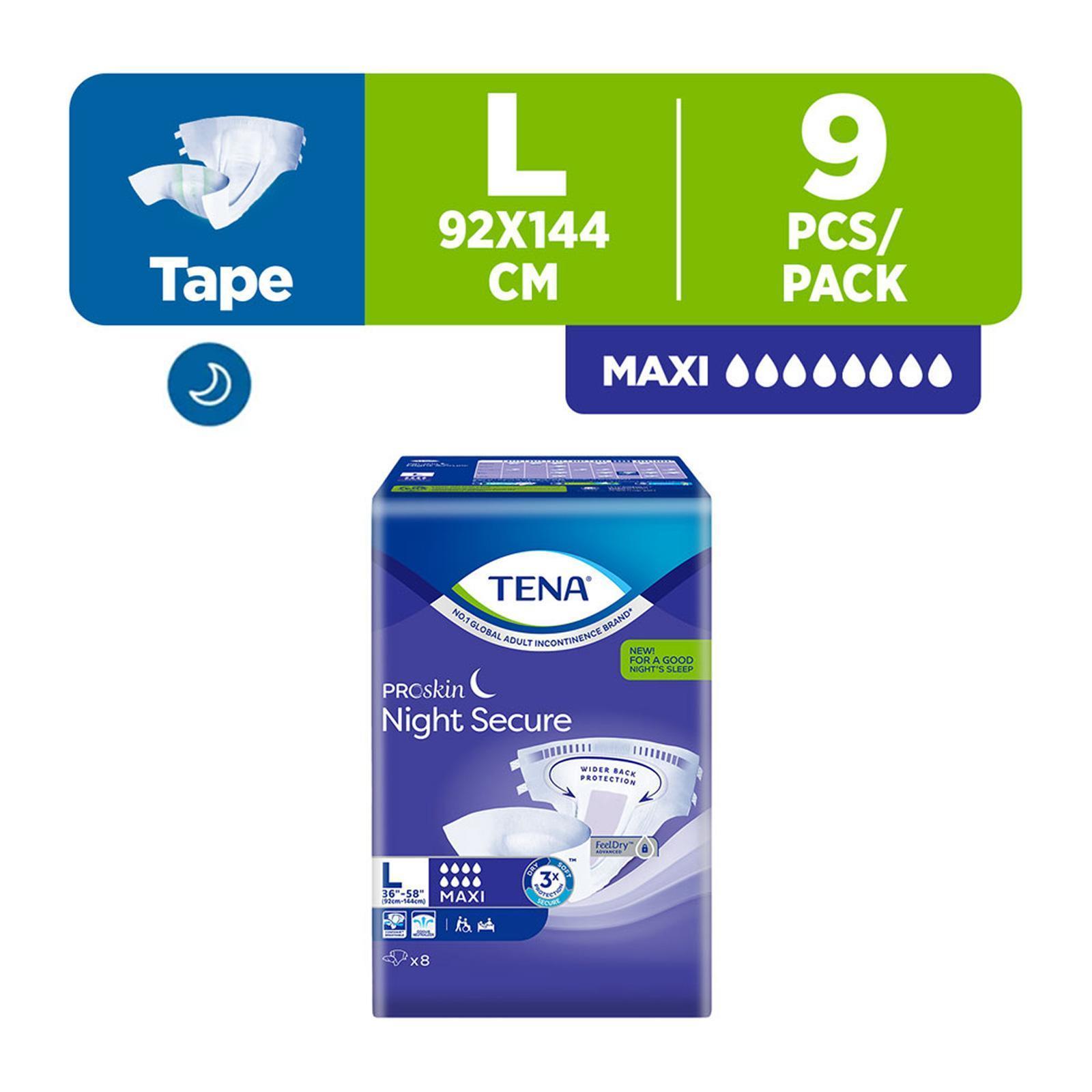 Tena PROskin Night Secure Adult Diapers - L | Lazada Singapore
