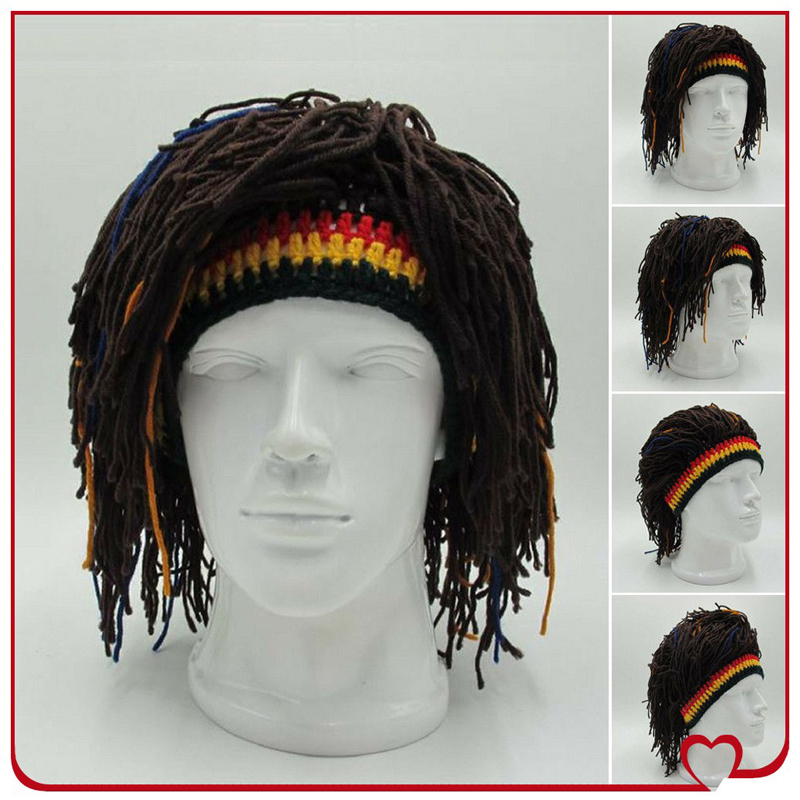 【TechGlobe】Rasta Wig Beanie Hat Jamaican Cap Reggae Dreadlocks African ...