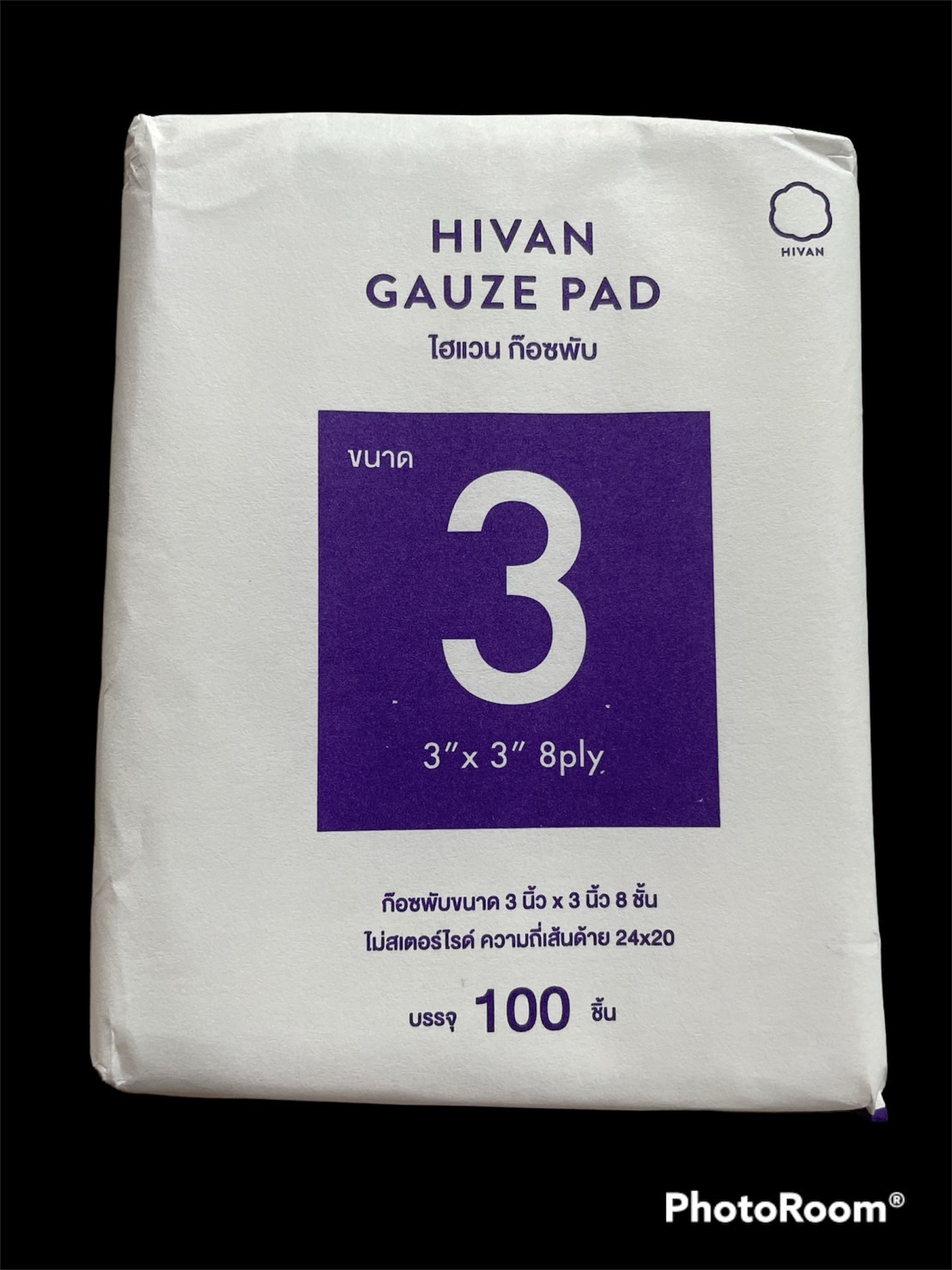 ผ้าก๊อซพับ 100 ชิ้น ต่อห่อ ยี่ห้อ HIVAN - เคเอ็นพี แอนด์ พีบี โปรดัก ...