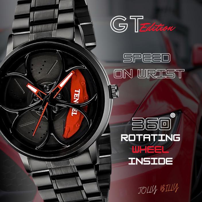 Luxury Rotating Chain Watch for Men – Green Dial | Full Steel Chain ...