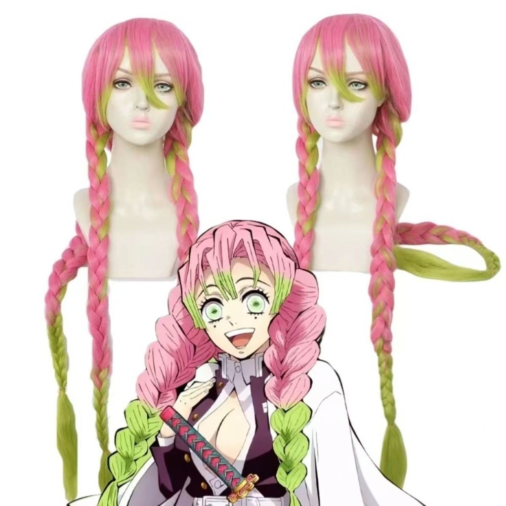 Hair Accessories Anime Kanroji Mitsuri Cosplay Wig Demon Slayer ...