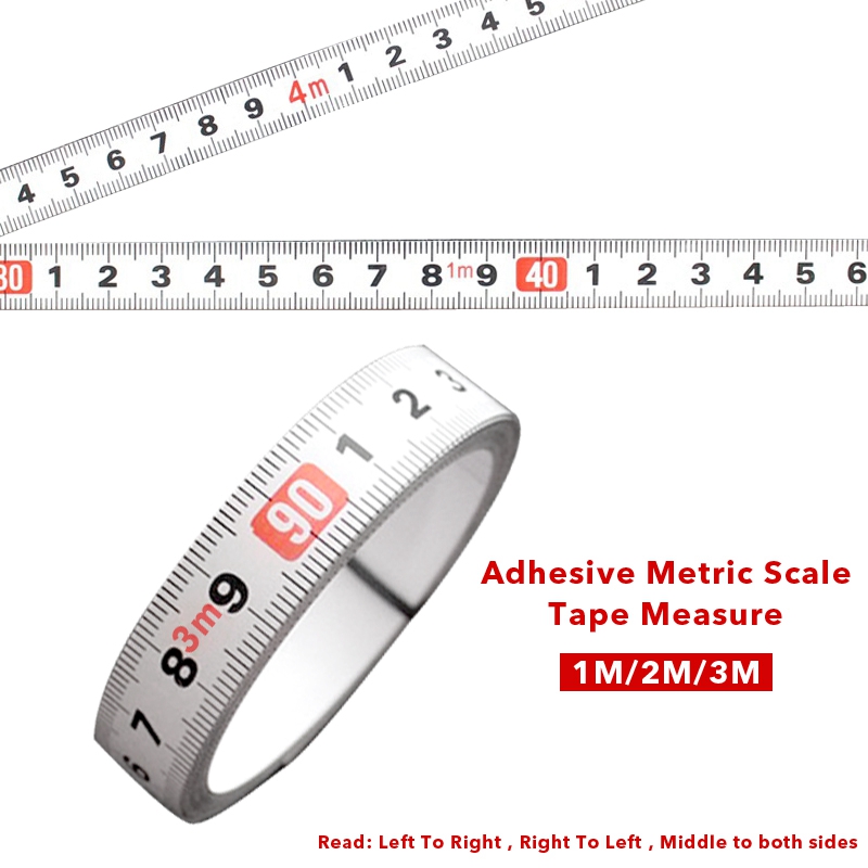 【StyleVoyager】Miter Saw Track Tape Measure Self Adhesive Backing Metric Steel Ruler 1/2/3M High ...