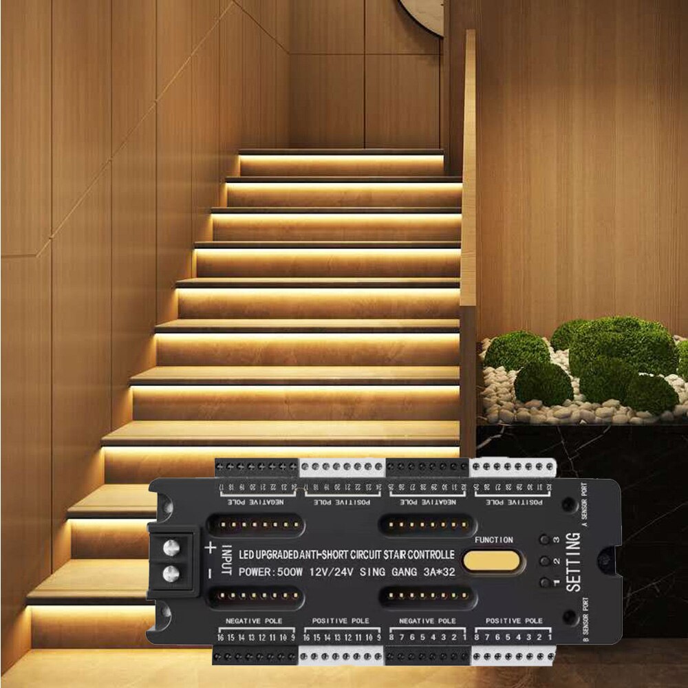 32 Channels steps Stair Dimming PIR Motion Sensor controller Dimming ...