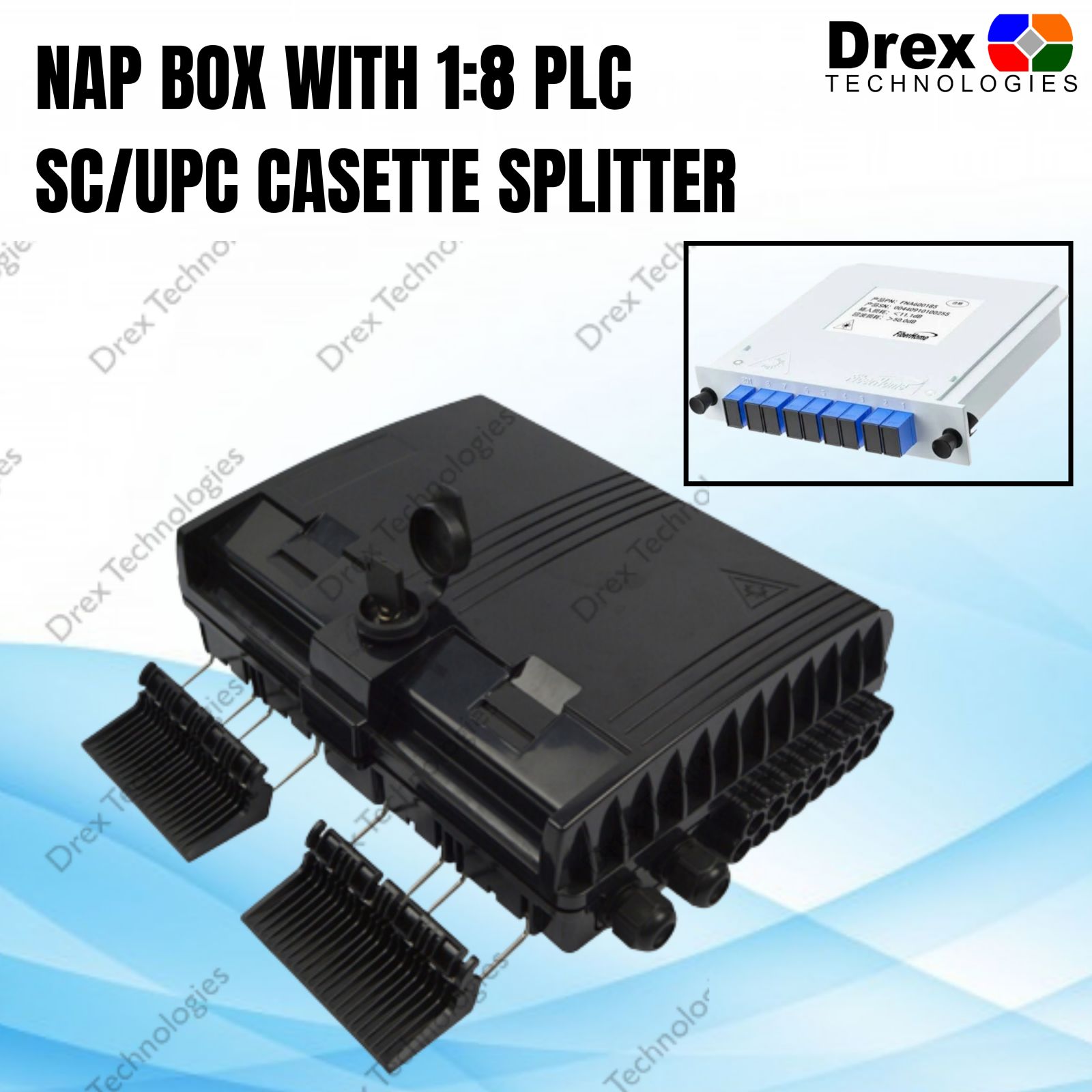 Napbox With 1:8 PLC SC/UPC Casette Splitter - Black | Lazada PH