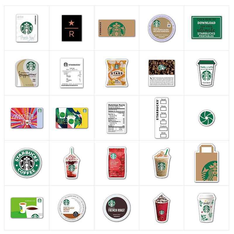 McDonald's / Starbucks / Muji /KFC Brand Decoration Decal Individual ...