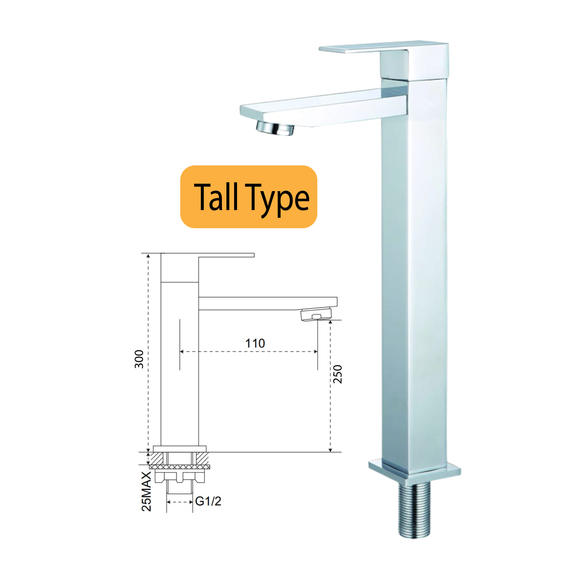 Outai OT-31039 - Basin Cold Tap/ OT-31040 - Basin Cold Tap Tall/ Brass ...