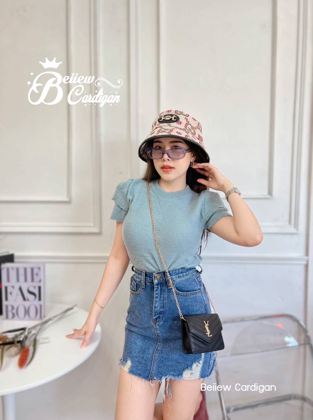 Risara????งานเสื้อไหมพรมทรงคอกลมแขนสั้น แต่งแขนระบายสองชั้น งานผ้าไหม ...