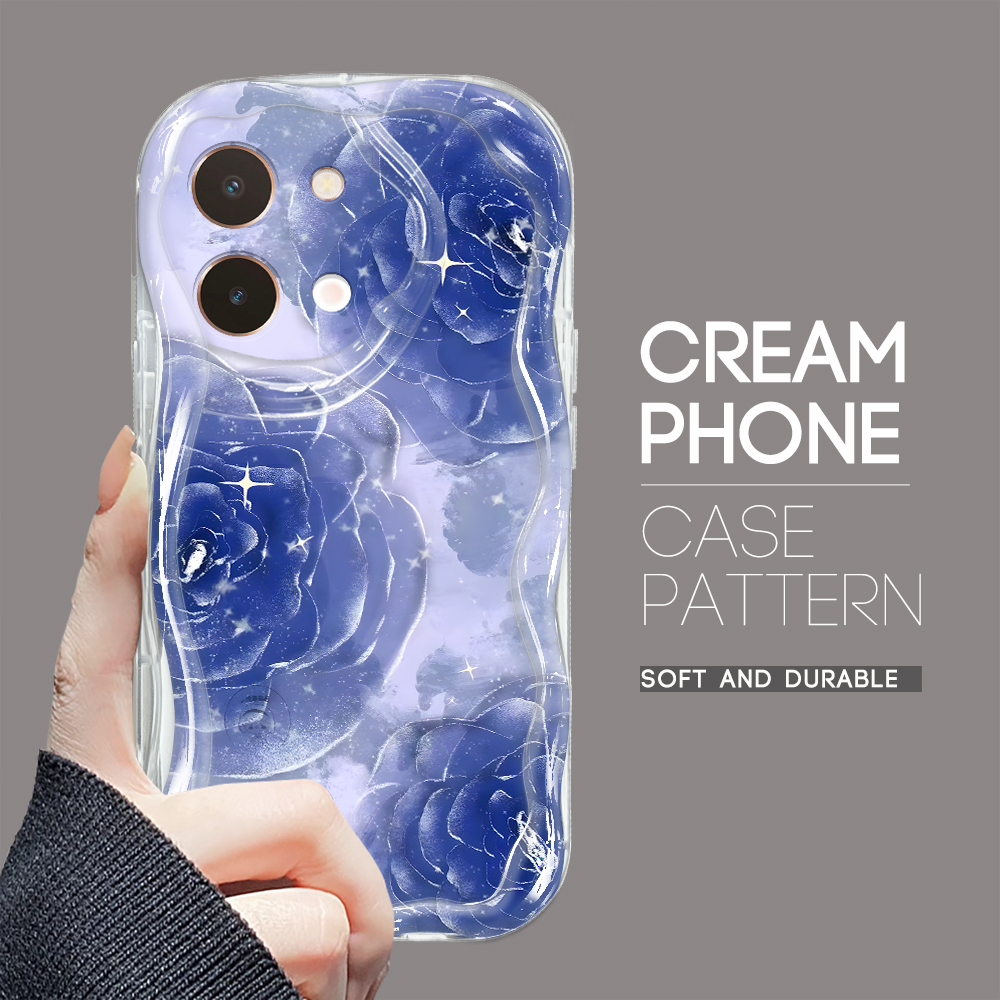 BILI for Vivo Y28 4G Back Cover Blooming Flowers Pattern Cream Texture ...