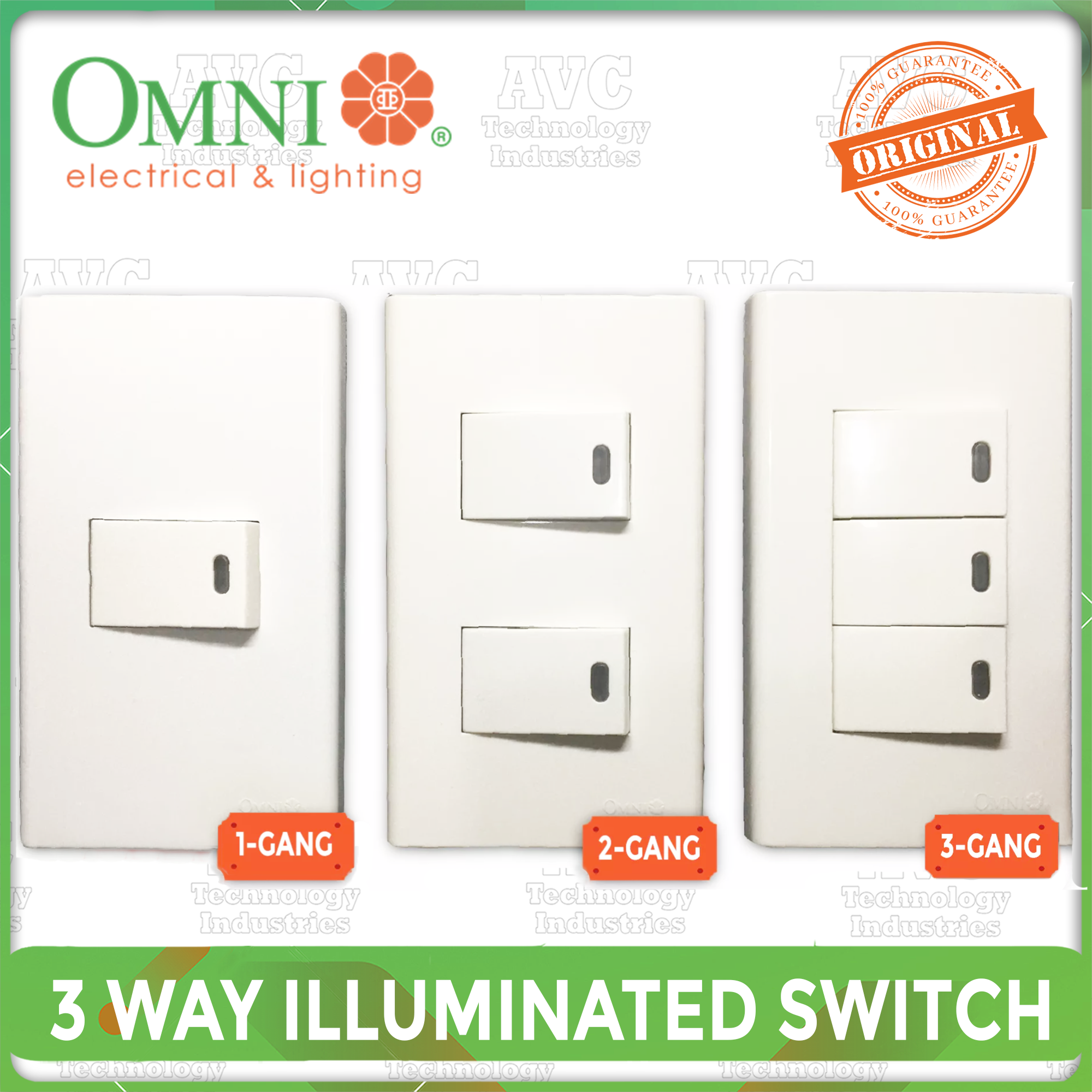 OMNI 3 Three Way Illuminated Switch 1 2 3 Gang | Lazada PH