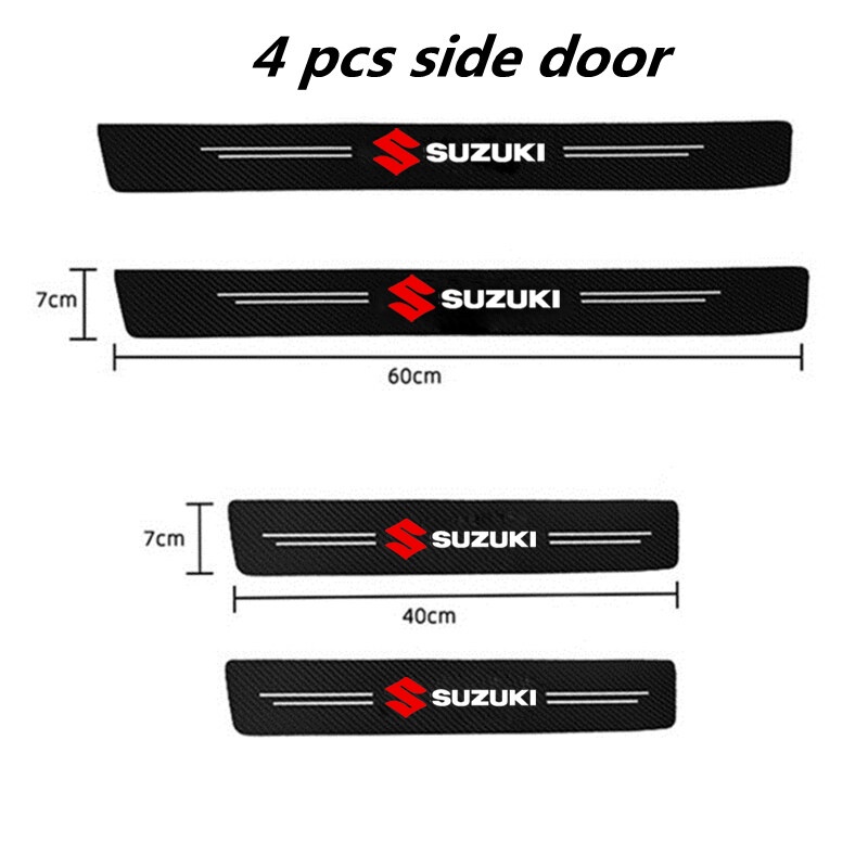 LAIFU 4PS Car Door Side Step Sill Strip Carbon Fibre Leather Anti ...