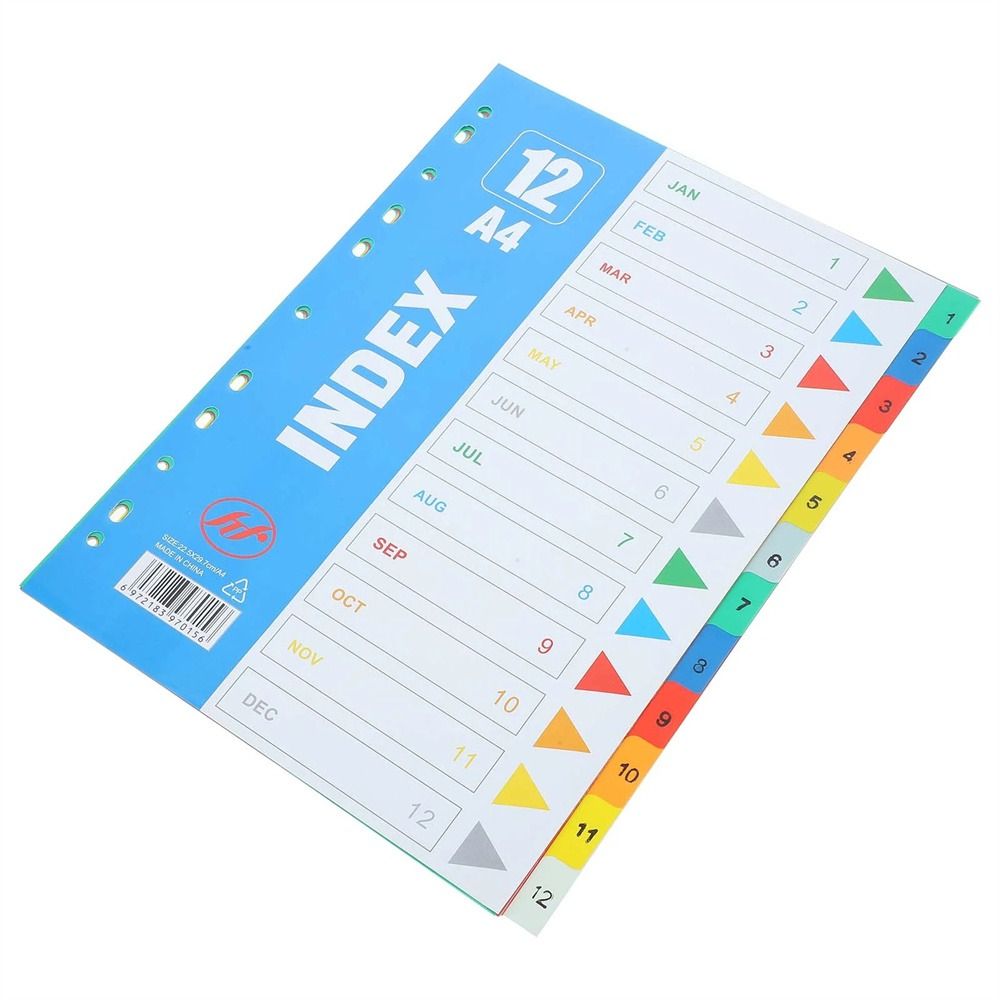 Multi-purpose 5/10/12/20/31Pages Index Separator Page Numbers A4 Size ...