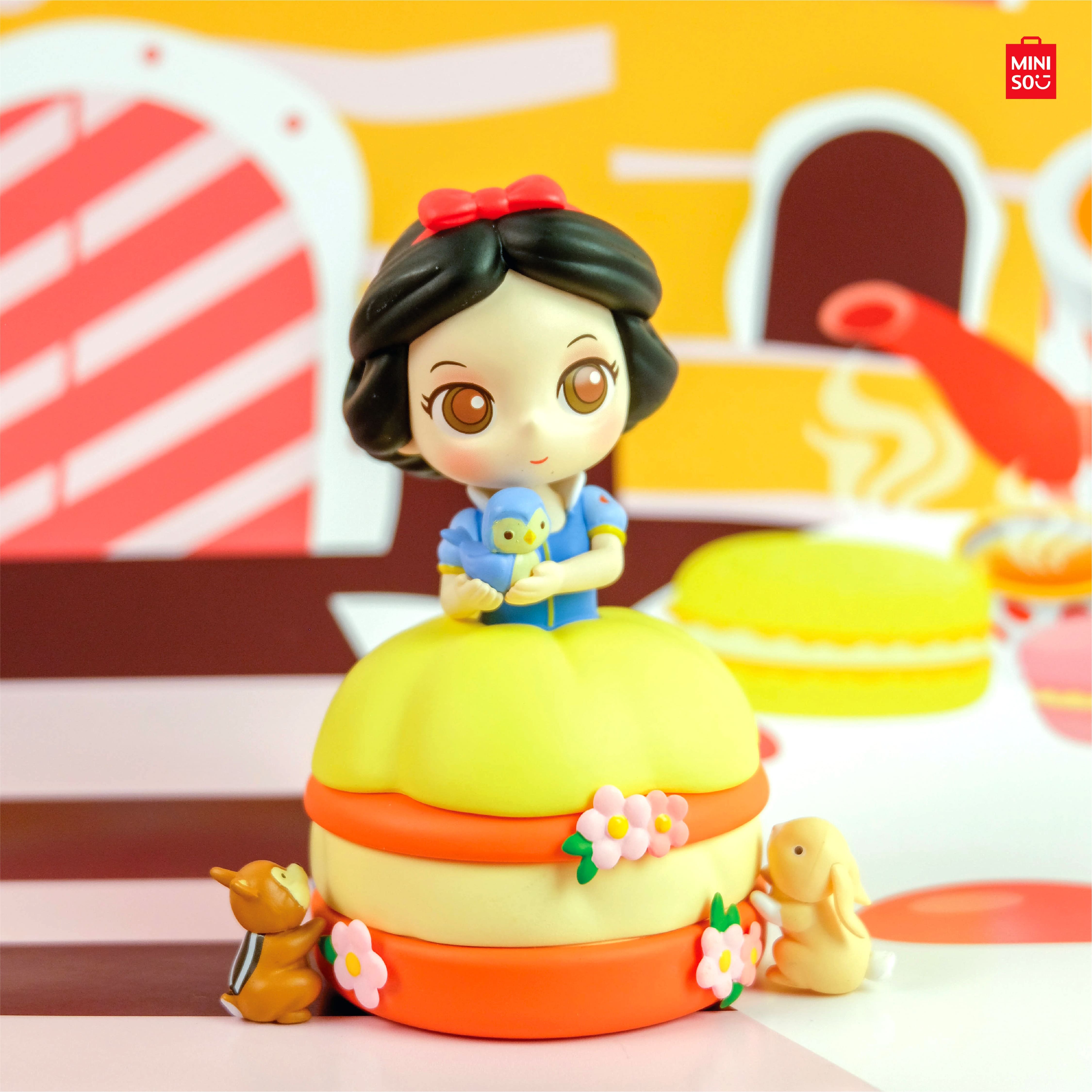 MINISO กล่องสุ่มโมเดล ฟิกเกอร์ Disney Princess Collection Macaron ...