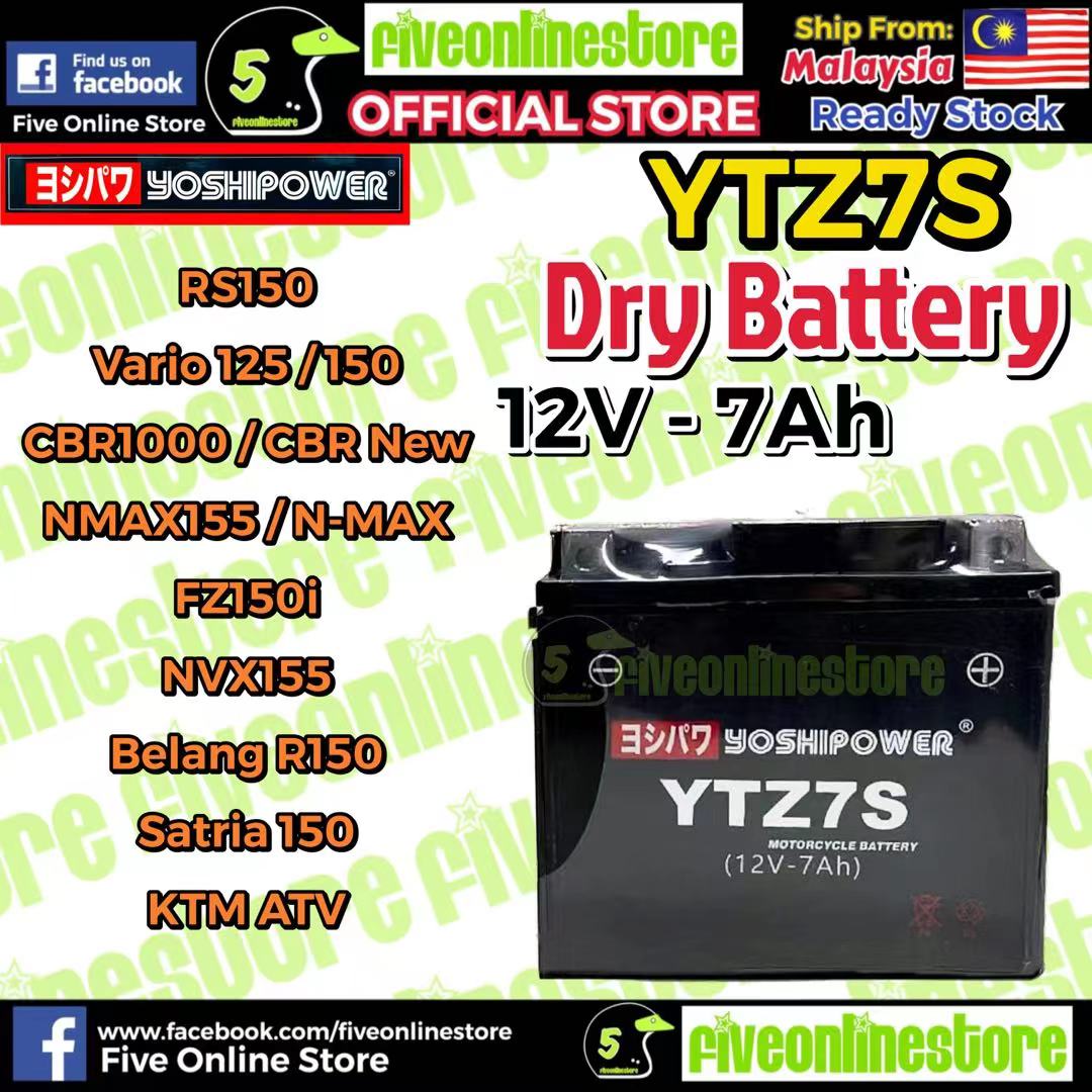 YTZ6V YTZ7S Bateri Motorsikal YOSHIPOWER + BATTERY Kering YTZ6 YTZ7 ...