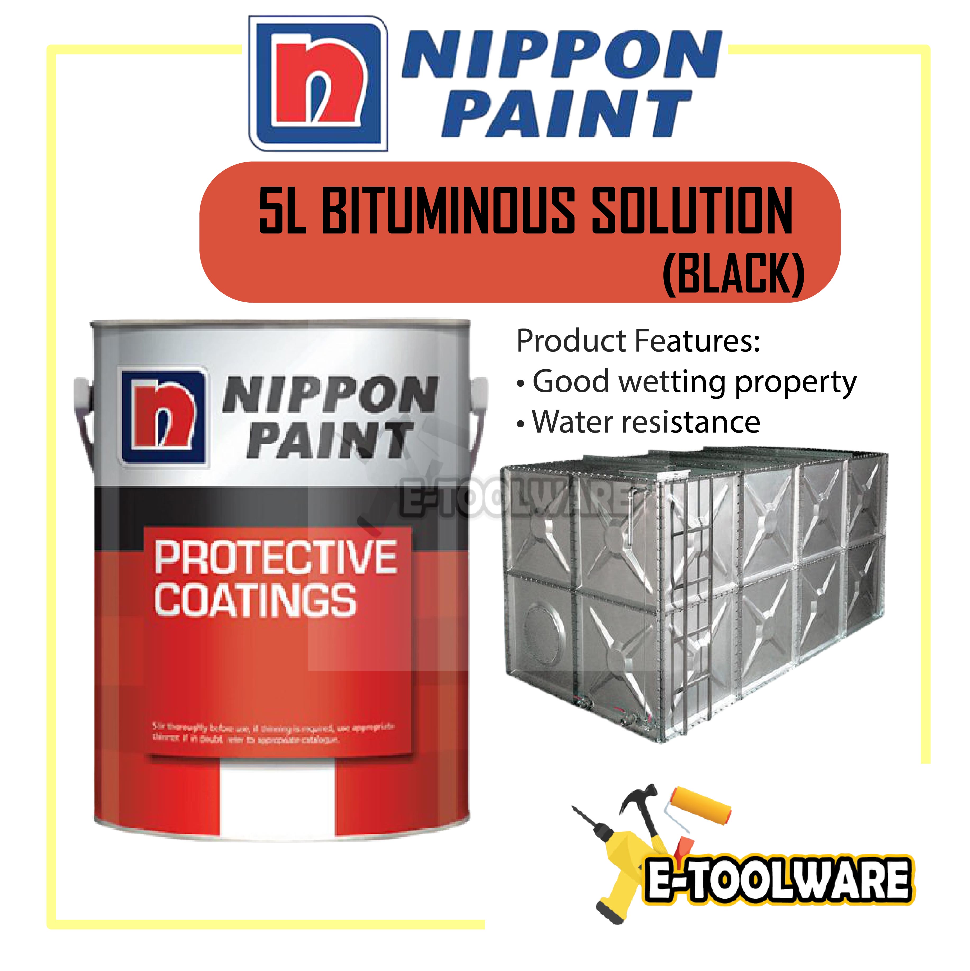 Nippon Paint Bituminous Solution Black 5L | Lazada