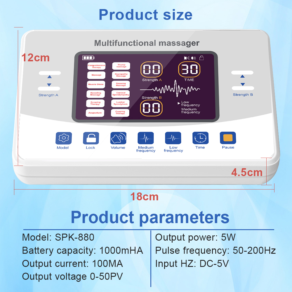 Tens Machine EMS Muscle Low/Medium Frequency Therapy Device Electric ...