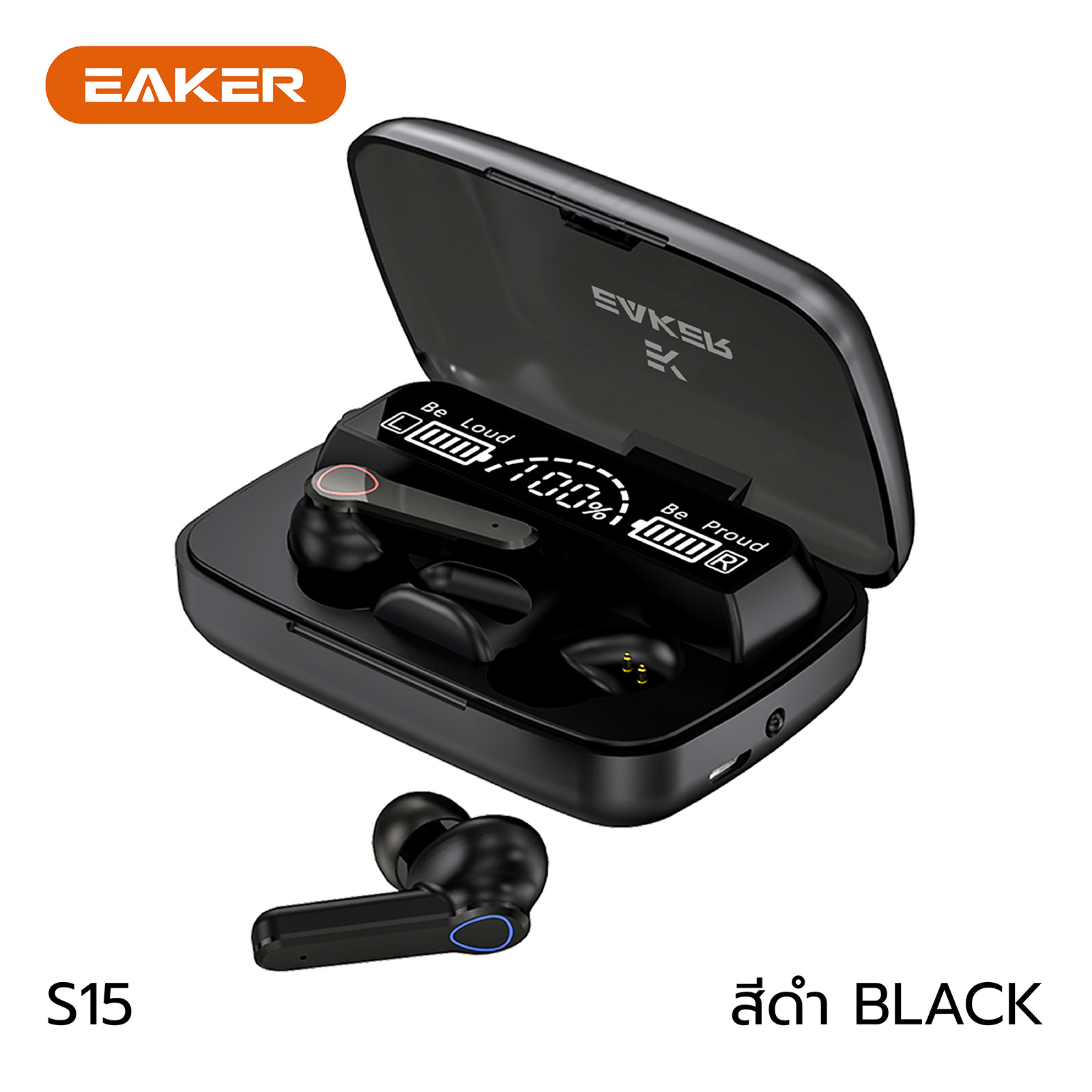 ของแท้ EAKER หูฟังบลูทูธไร้สาย หูฟังเอียร์บัด แบบสัมผัส TWS Wireless bluetooth V5.1 จอแสดงผล ...