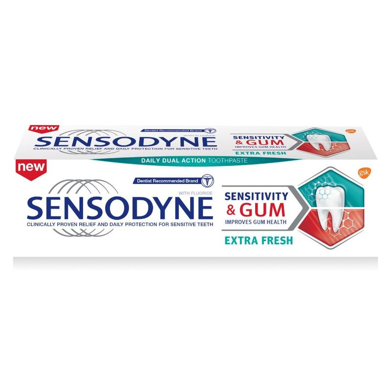 SENSODYNE Toothpaste Sensitivity and Gum, 2-in-1, Relieve Tooth Sensitivity and Improve Gum,100g ...