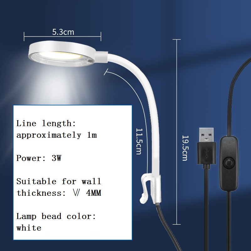 V.TOP Lampu Aquarium 3W Mini / LED Aquarium / Lampu Aquarium Jepit For ...