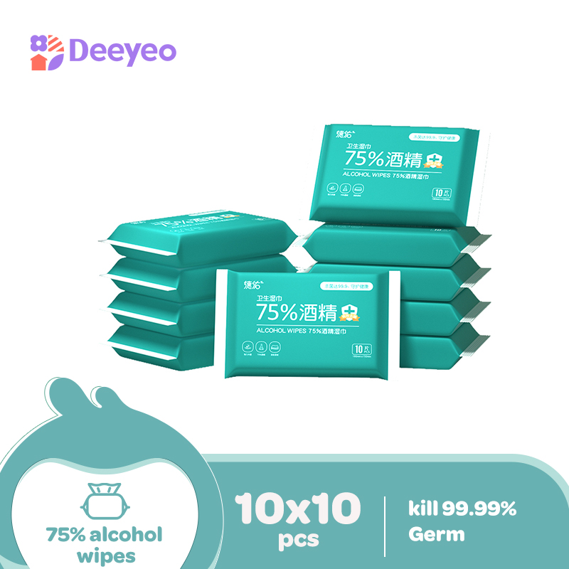 Deeyeo 75% Alcohol Wipes Eliminate germs prevent various viruses ...