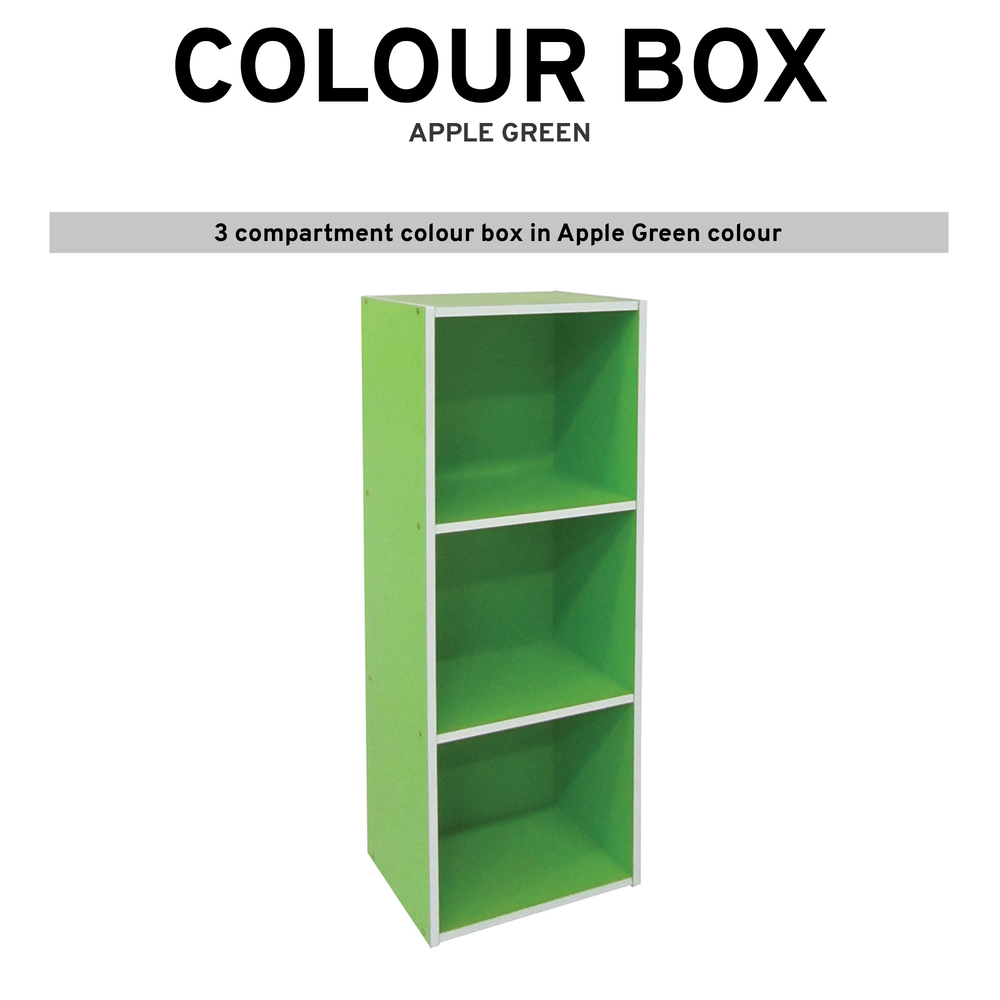 3 Compartment Colour Box Storage Box Storage Rack Kid Bookshelf ...