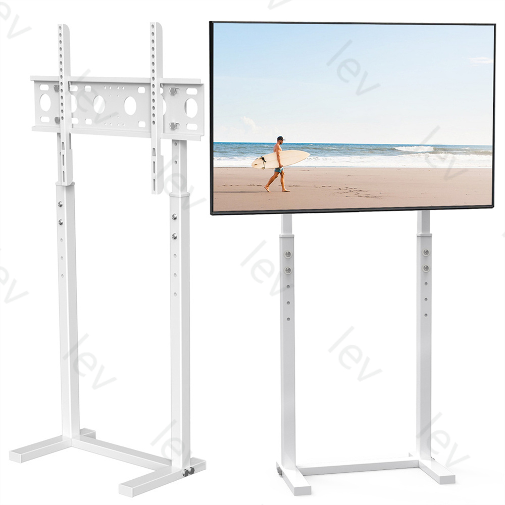 TV Stand Monitor for 32-65 Inch White Freestanding Home Display TV Rack ...