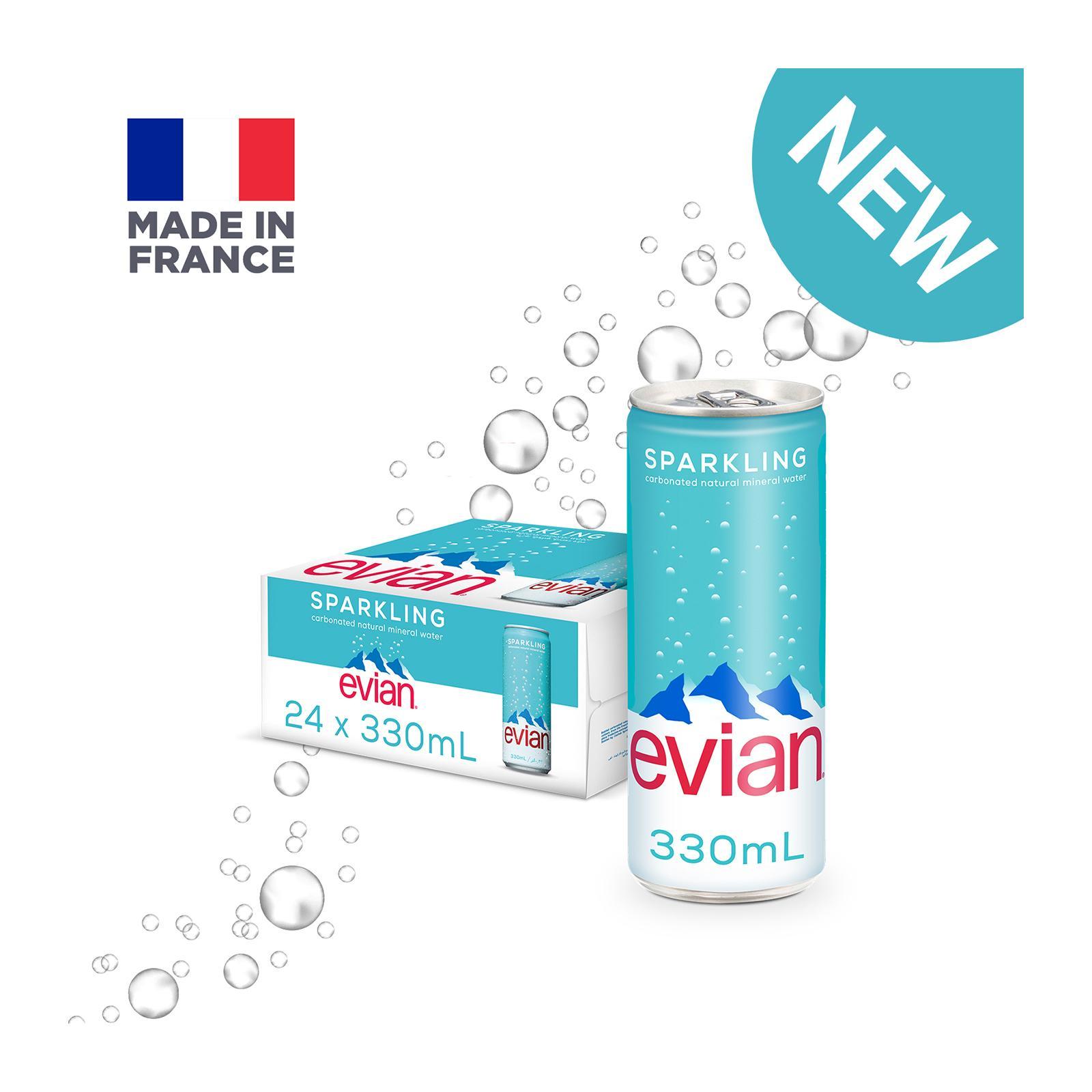Evian Sparkling Carbonated Natural Mineral Water Can 24 x 330ML Case | Lazada Singapore