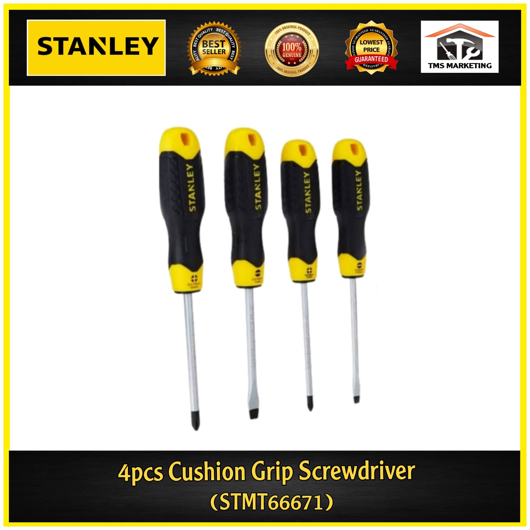 Stanley 4pcs cushion grip screwdriver set STMT66671 | Lazada PH